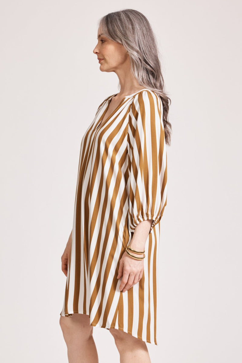 Eb & Ive Treville Stripe Dress in Caramel