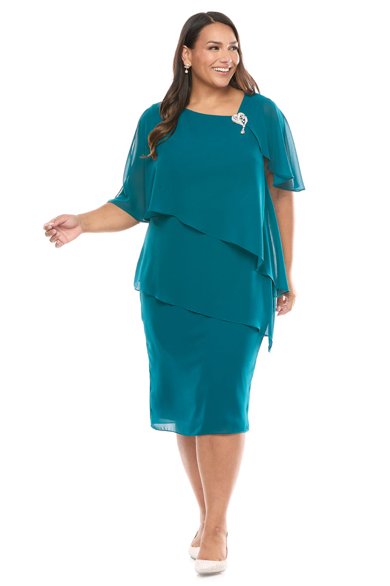 Layla Jones Layered Dress in Emerald LJ0628
