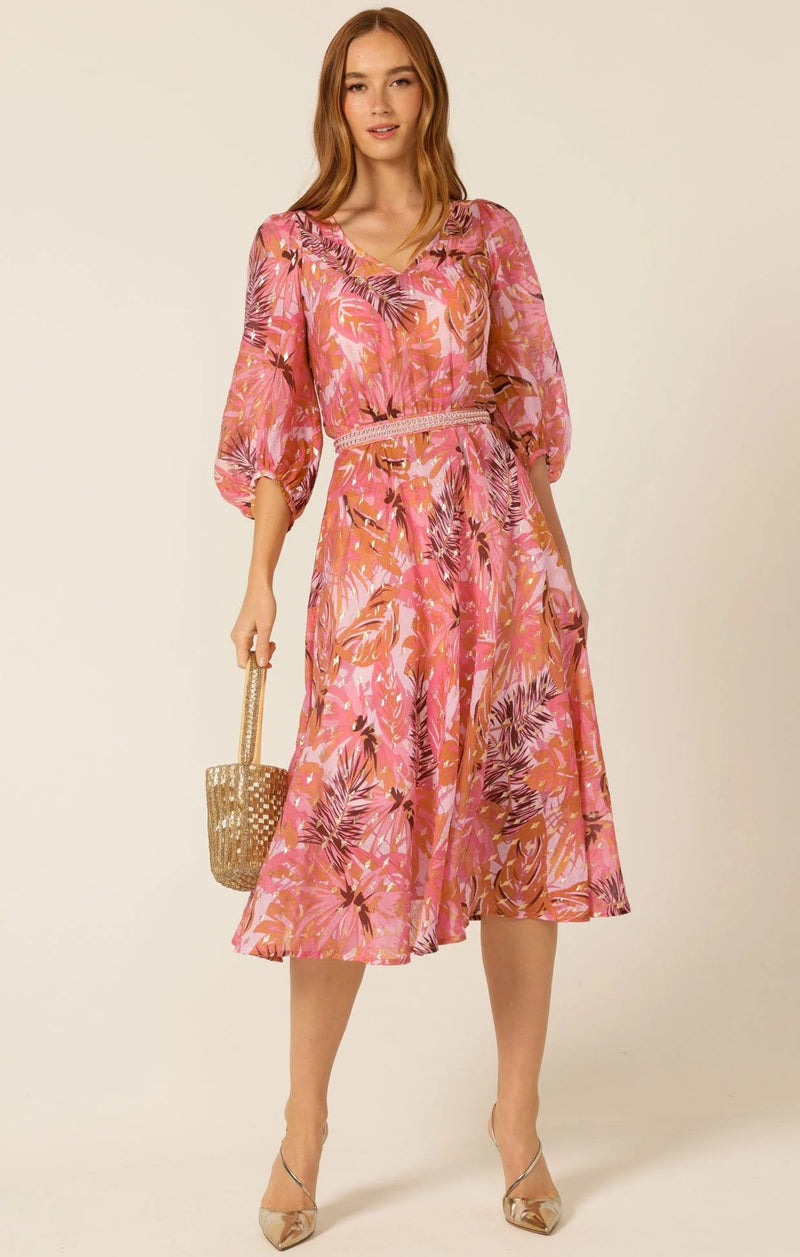 Sacha Drake Sangria Splash Dress in Pink Orange Topical