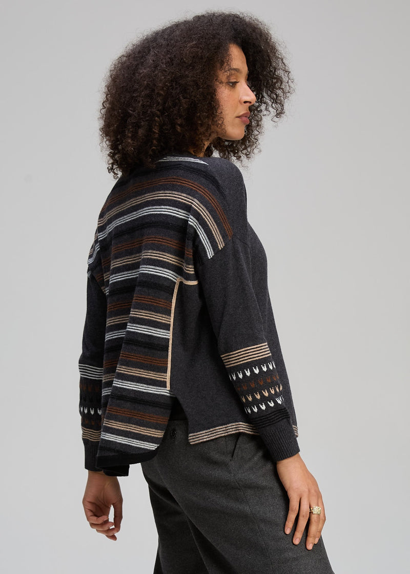 Zaket & Plover Textured Swing Jumper in Charcoal